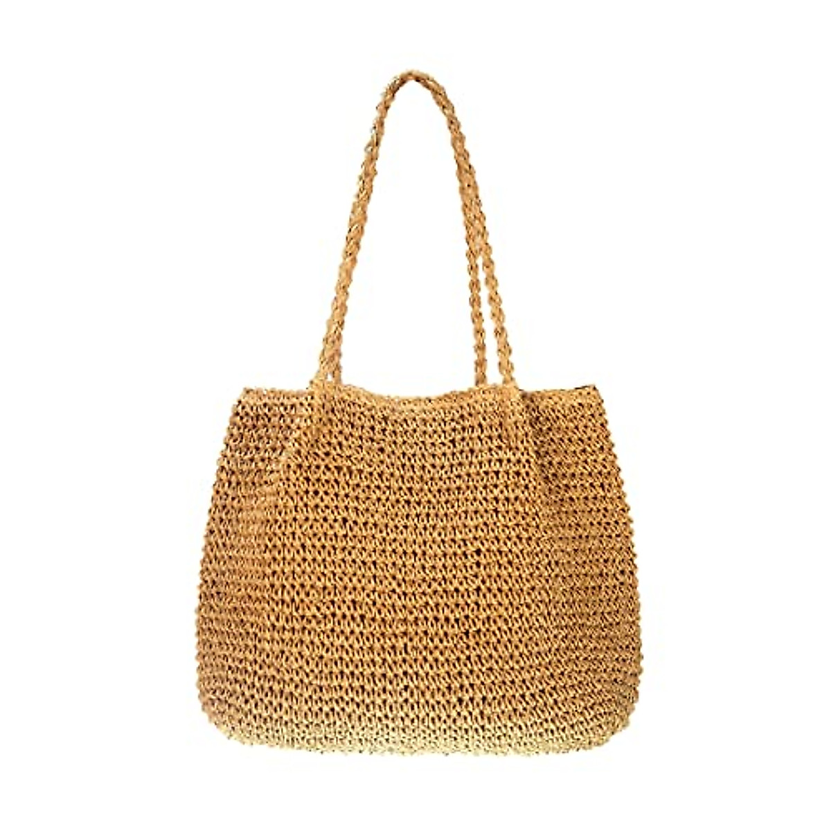 Handwoven Soft Straw Beach Bag Purse Casual Vintage Rattan Shoulder Bag Handbag Boho Wowen Tote Basket Vacation Bag