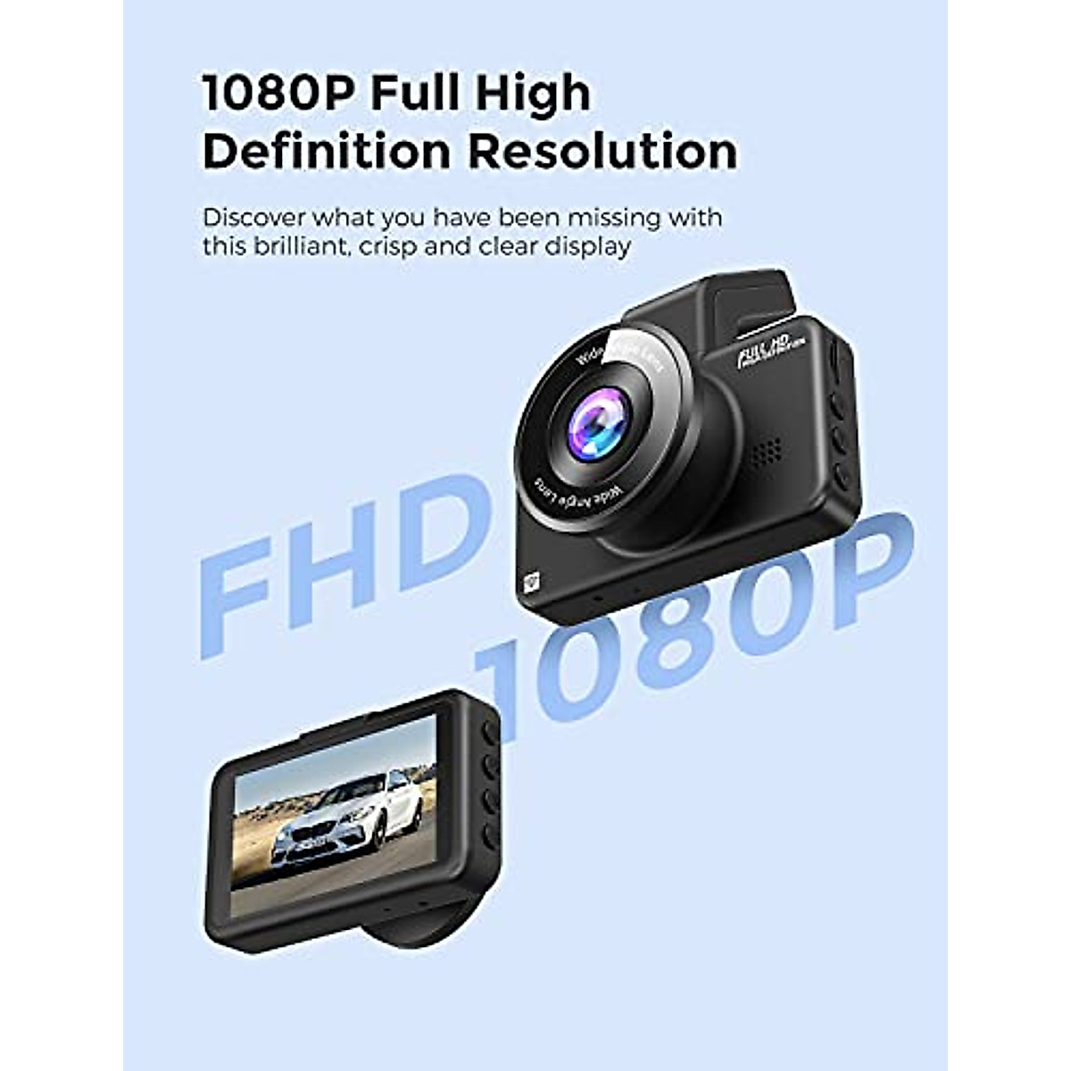AZDOME M17 WiFi Dash Cam with APP 1080P FHD DVR Car Driving Recorder 3 Inch IPS Screen Dashboard Camera 150° Wide Angle, G-Sensor, Parking Monitor, Loop Recording, Super Night Vision