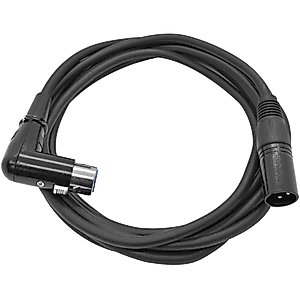 Seismic Audio - SA-RSX10-10 Foot Right Angle XLR Female to XLR Male Microphone Patch Cable - 10' Mic Cable for Professional PA DJ Equipment