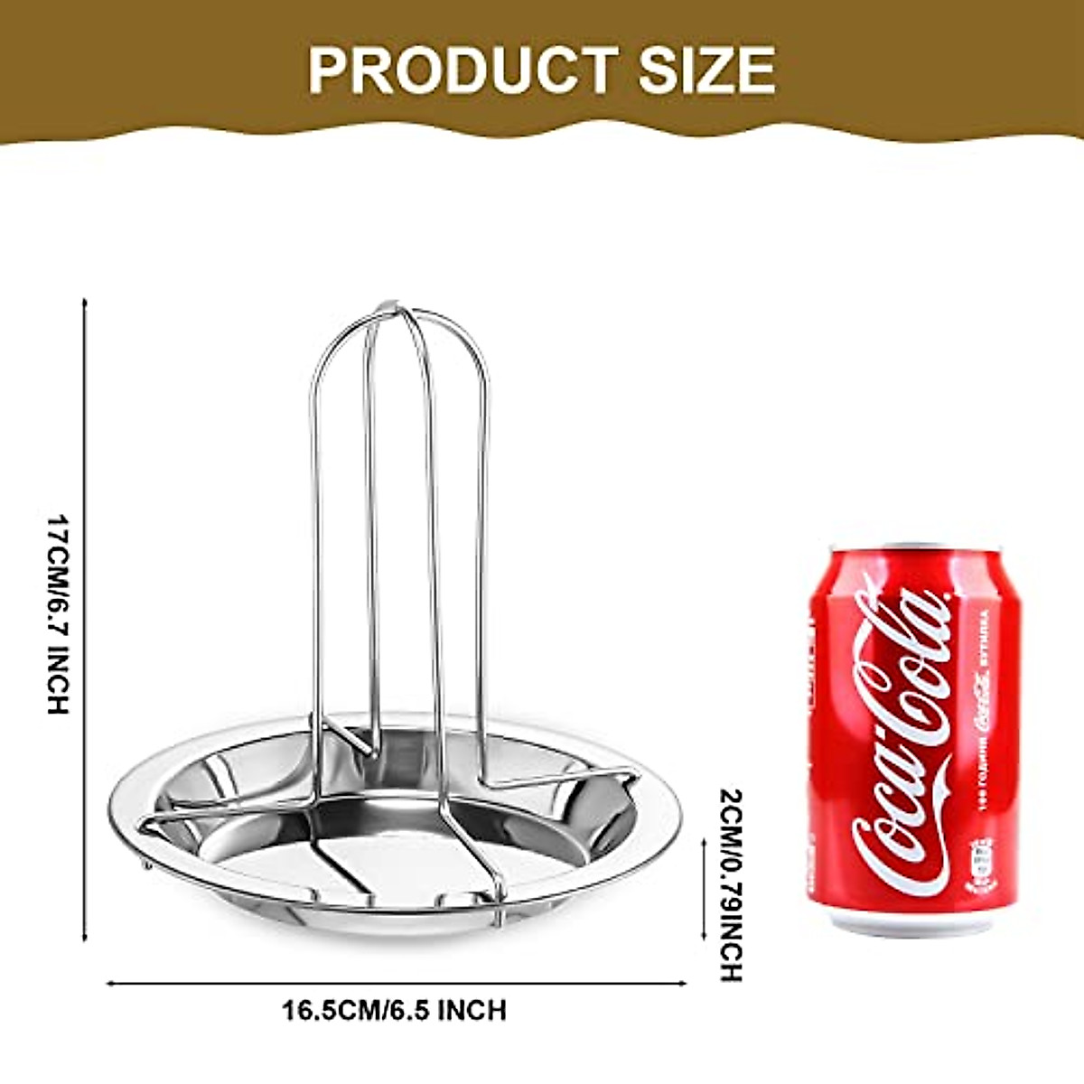 6 Pack Beer Can Chicken Holder Stainless Steel Chicken Roaster Rack Whole Chicken Roaster Stand with Pan Beer Butt Vertical Chicken Stand for Grill Oven Smoker Camping Home BBQ