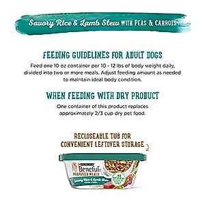 Purina Beneful High Protein Wet Dog Food With Gravy, Prepared Meals Savory Rice & Lamb Stew - (8) 10 oz. Tubs