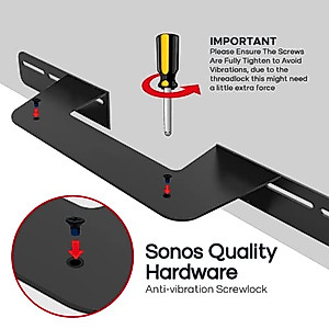 Soundbar Mount for Sonos Beam Compatible with Generation 1 & 2 Sonos Beam Sound Bar Includes All Necessary Mounting Hardware, Mounts Bracket, Black