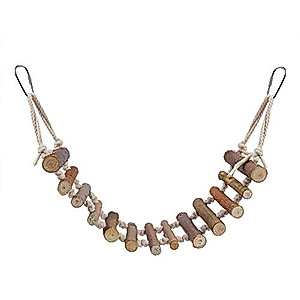 Birds Wood Ladder Toy, Multifunction Pet Birds Wood Ladder Bridge Toy Birds Swing Bridge Training Toys for Lovebirds Parakeets Parrots African Grey Cockatiel