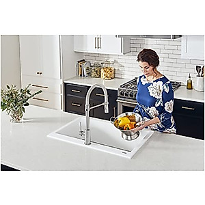 Ruvati 30 x 20 inch Drop-in Topmount Granite Composite Single Bowl Kitchen Sink epiGranite - Arctic White - RVG1030WH