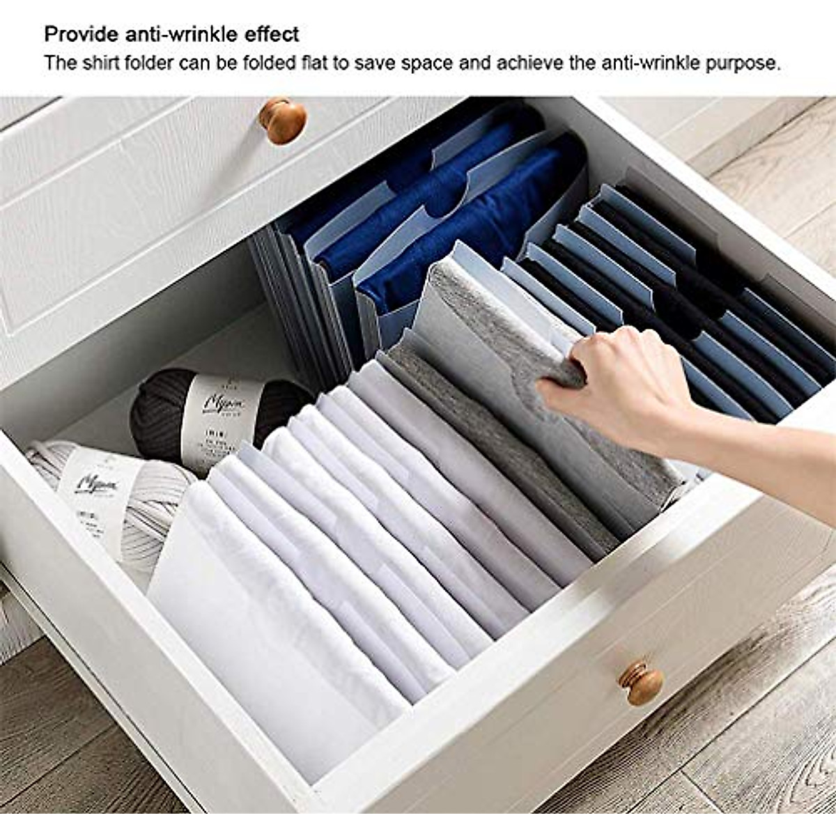 Multipurpose Clothes Folding Board, Shirt Sweater Coat Trousers Clothing Organizer Wardrobe Quick Storage Board, 2-Size Durable Plastic Home Flipfold Laundry Folder Board 5-Pack (L)