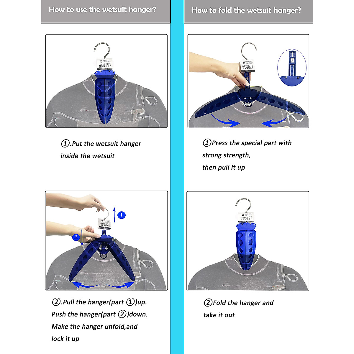 BECAPRO Wetsuit Hanger Foldable Surfing Suit Rack(Orange)