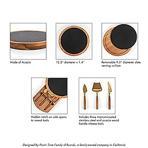 TOSCANA - a Picnic Time brand - Harry Potter Gryffindor Insignia Cheese Board & Knife Set, Charcuterie Board, Serving Platter, (Acacia Wood & Slate Black with Gold Accents)