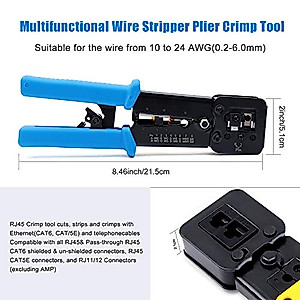 Knoweasy Pass Through Crimper - Versatile RJ45 Crimp Tool for EZ, RJ11, RJ12, RJ45 Regular and End-Pass-Through Connectors - Achieve Professional Quality Connection