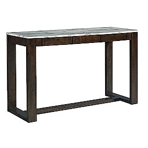 Progressive Furniture Stateside Counter Table Brown Faux Marble, Java/White