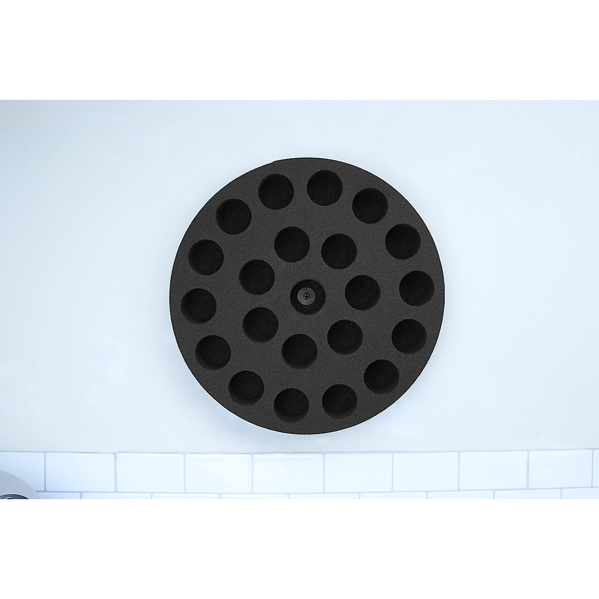 Polar Whale 2 Coffee Pod Wall Mount Hanging Organizers Round Storage Tray Compatible with Keurig K-Cup for Kitchen Home Office Display Stand Waterproof Washable Black Foam 22 Compartment