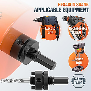 XDOVET Bi-Metal Hole Saw Kit 3 PC General Purpose 3" to 4-1/4" Set Used for Precise Drilling On Metal Wood Plastic and Doors Durable High-Speed Steel
