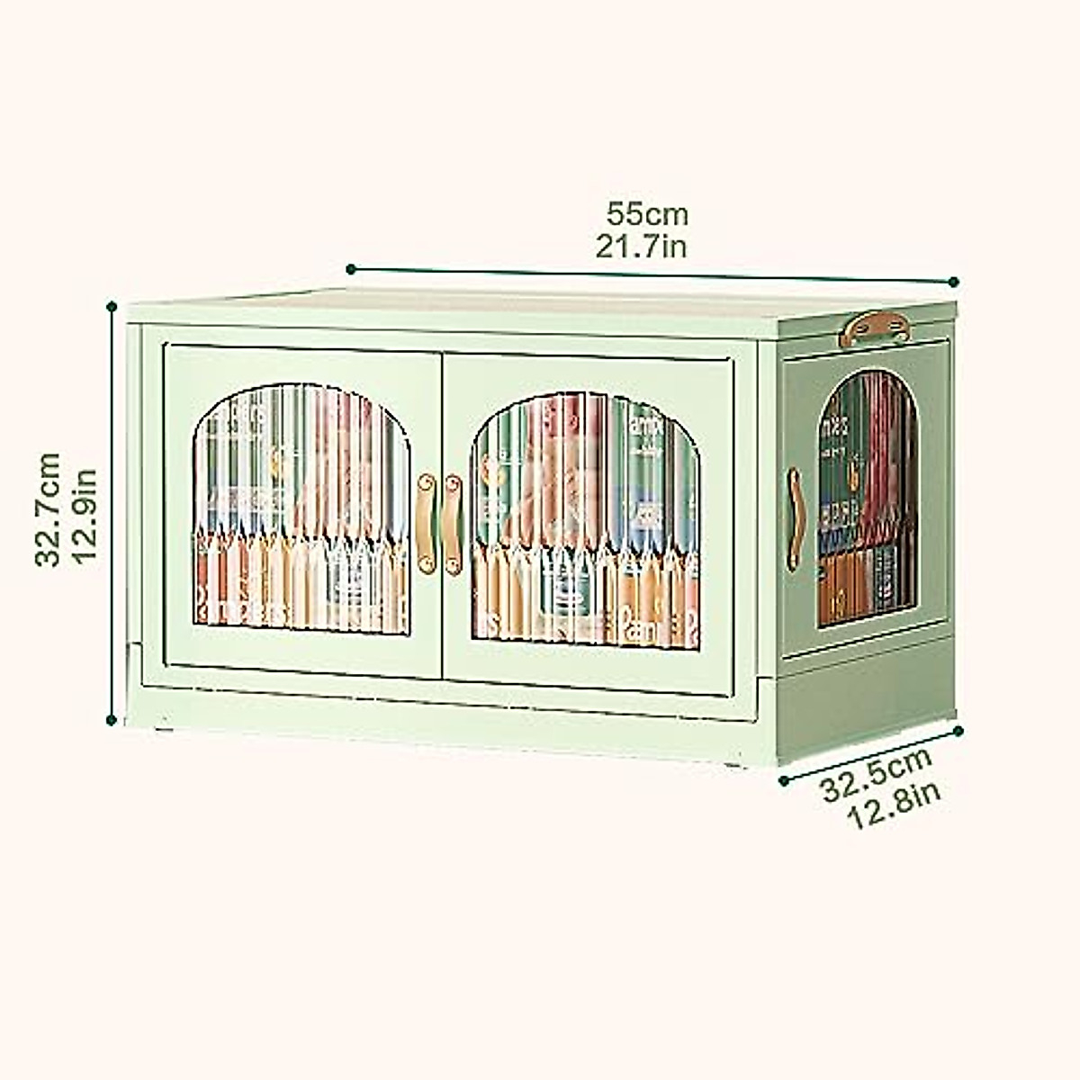 YARWAYER Storage Bins with Lids-Folding Storage Box with Doors,Plastic Storage Bins,Collapsible Storage Containers,Closet Organizers and Storage,1 Tier 15.4 Gal