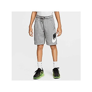 Nike Boy's Sportswear Club + HBR Fleece Shorts (Big Kids) Carbon Heather/Smoke Grey XL (18-20 Big Kid)