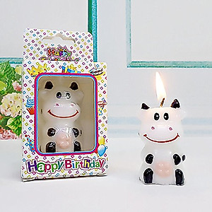 Birthday Candles Gifts Cake Decorations Cute Cartoon Animal Party Decorations for Birthday Party (Little Cow)
