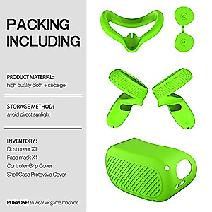TOLUOHU Touch Controller Grip Cover Compatible with Oculus Quest 2, 4 in 1 Silicone Accessories Kit - Handle Sleeve/Shell Protector Cover/Face Silicone Cover/Protective Lens Cover for Quest 2 Headset