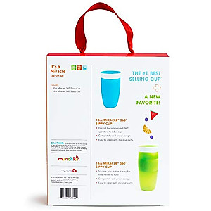 Munchkin® It's a Miracle! 360 Sippy Cup Gift Set, Includes 10oz & 14oz Miracle® 360 Cup, Blue/Green
