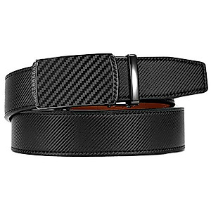 CHAOREN Ratchet Belt for Men - Mens Belt Leather 1 3/8" for Casual Jeans - Micro Adjustable Belt Fit Everywhere