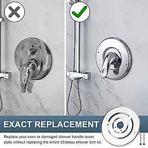 Shower Faucet Cover Plate Replacement for Moen 16090, Shower Escutcheon Plate Compatible with Most Chateau Single-handle Tub and Shower Faucets, Shower Trim Kit Parts