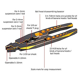 RC Car Aluminum Alloy RC Shock Pliers Multifunction Shock Absorber Pliers Rod Ball Clamp for Traxxas HSP RC Shock Shaft Pliers