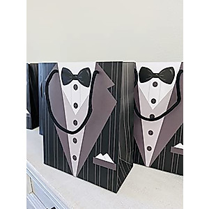 Tuxedo Gift Bags - For Groomsman, Bachelor Party Favors, Wedding - 10 Pack