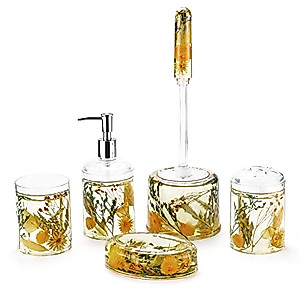 Locco Decor 5 Piece Acrylic Liquid 3D Floating Motion Bathroom Vanity Accessory Set
