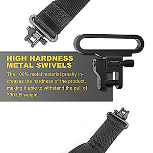Rifle Sling, 2 Point Sling with 6.5mm Soft Neoprene Pad,（Newly Improved knob Snaps）,Rifle Sling with Swivels(Hold up 300lb),Non-Slip Rifle Strap Hunting Rifle Sling for Outdoor Use