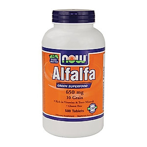 Now Foods Alfalfa 650 mg - 500 Tabs 5 Pack