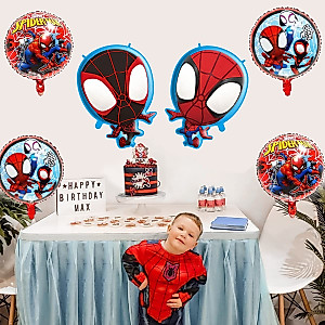 Spidey and His Amazing Friends Foil Balloons,Spiderman Birthday Party Balloons Decoration Supplies