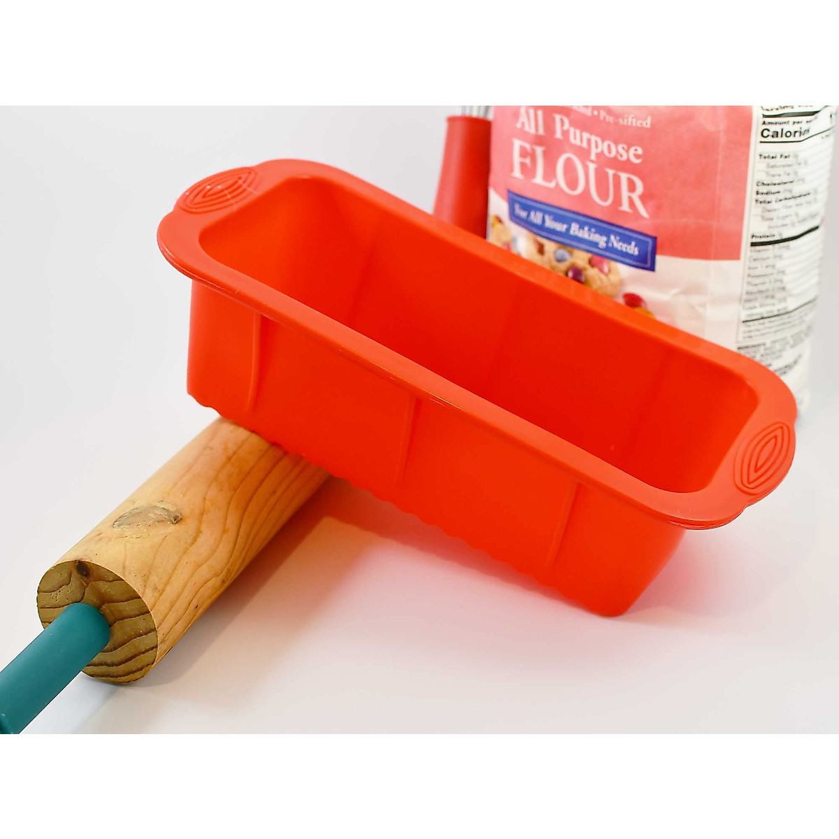 TOPOLMOLD 2 Pieces Silicone Bread Loaf Pan Cake Mold Nonstick Silicone Homemade Loaf Holiday Baking Pan for Homemade Cake, Break, Meatloaf, Quiche (8.25 x 4 inch)