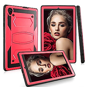 Mignova for Alcatel Joy Tab 2 8 inch 2020 Case Model 9032Z for Alcatel Joy Tab 2 Case for TCL Tab Model 9048S Tablet Case Built in Kickstand Shockproof Hard Back Protective Shell Case (Red)