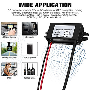 12V to 5V DC Converter Buck Module USB Output Power Adapter DC Power Adapter Converter DC to DC Regulator Car Power Converter(8 Pieces)
