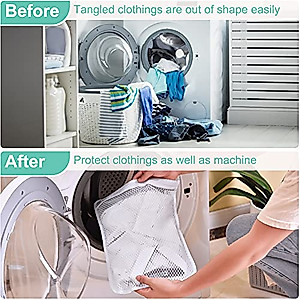 BAGAIL HoneyComb Laundry bag for Delicates, Mesh Wash Bag with Premium Zipper, Blouse, Hosiery, Underwear, Clothing, Travel Storage Organize Bag, Have Hanger Loops (White, 1 Medium)