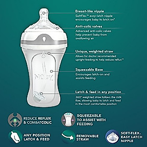 Nuby 2 Piece 360 Comfort Silicone Bottle, Transparent, 8 Oz, 2 Count