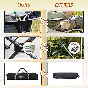 POEPORE Reclining Camping Chair with Removable Footrest Lounge Chair with Headrest, Cotton Cushion, Portable Adjustable Folding Chairs for Adults