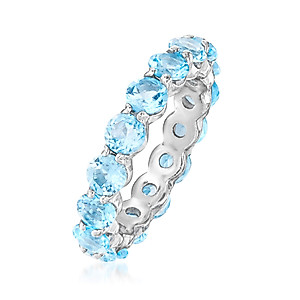Ross-Simons Gemstone Eternity Ring in Sterling Silver