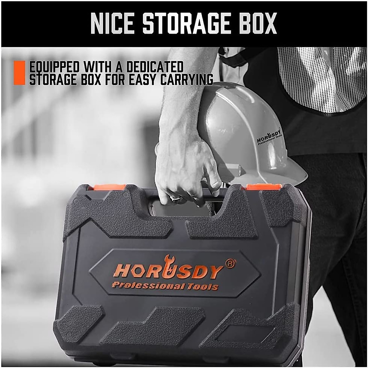 HORUSDY 58-piece Magnetic Screwdrivers Set with Case, Include Phillips, Slotted, Pozidriv, Square, Hexagon, Torx and Magnetizer demagnetizer Screwdriver Set for Tools for Men