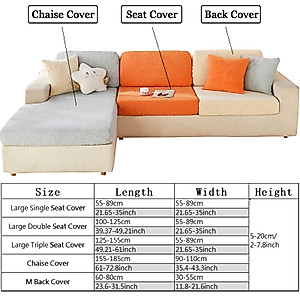 Super 3 Seat Couch Cushion Covers Sectional L Shape Slipcover Elastic Chair Sofa Furniture Protector Cover for Living Room (Length 49-61inch Width 22-35inch, Large Triple Seat Cover) Weave Grey