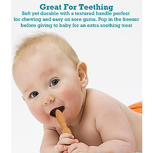 YMCF Products Baby's First Spoon | Self-Feeding Spoon | Toddler Utensil | BPA-Free Silicone 4-Pack (Natural Rose)