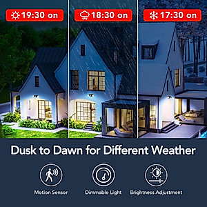 OREiN Motion Sensor Outdoor Lights, AC Smart WiFi Flood Lights Outdoor Connect to The Third Platform, 450°Wide Adjustment 1600LM/12W(150W Equiv), 5000K LED Security Light for House,Black (Hardwired)