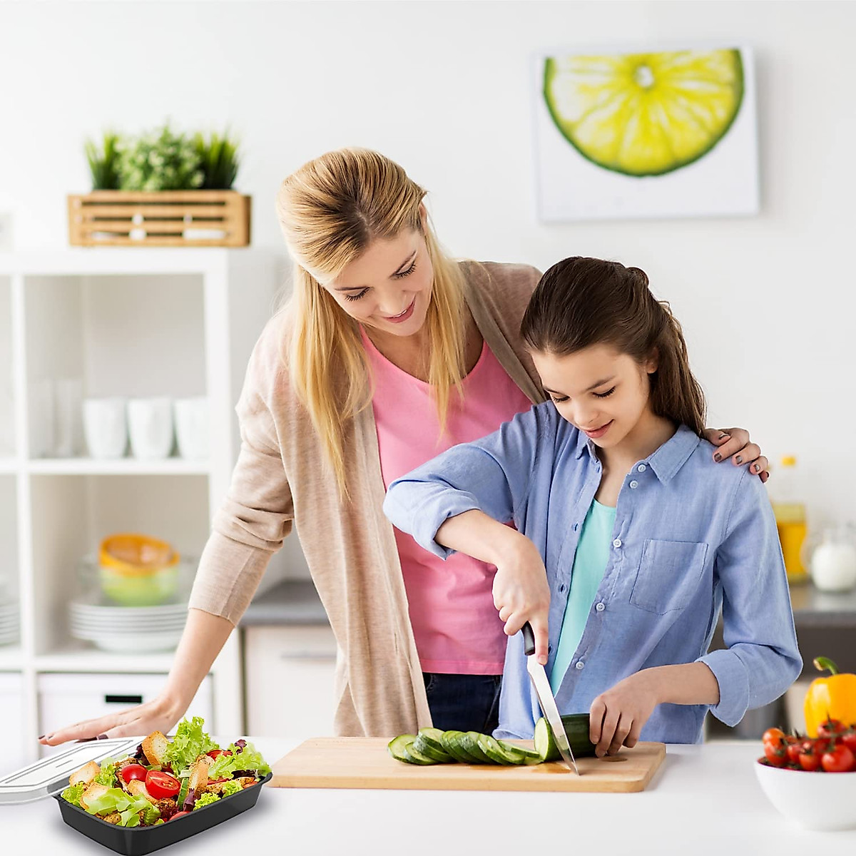 Goiio 50 Pack 38 Oz Meal Prep Container, Food Storage Containers with Lids, Disposable Bento Box Reusable Plastic Lunch Box Kitchen Food Take-Out Box Microwave Dishwasher Freezer Safe