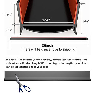 Door Draft Stopper, 36” Cuttable Weather Stripping Door Seal， Strong Adhesive Door Sweep for Exterior and Interior Doors. (1, Black)