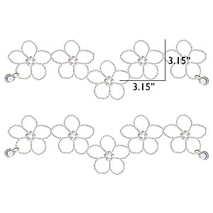 WAYUTO 2 Pack Magnetic Curtain Tiebacks Pearl White Floral Tie Backs for Curtains Drapes Window Flower Curtain Buckle Strap Fancy Cute Creative Elegant for Home Office Bedroom Decorative