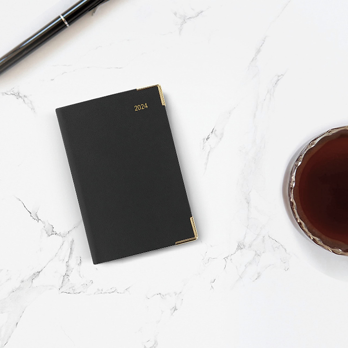 Letts of London Classic Daily Planner, 12 Months, January to December, 2024, Day-Per-Page, Pocket Size, 4.25" x 2.75", Black (C12EBK-24)