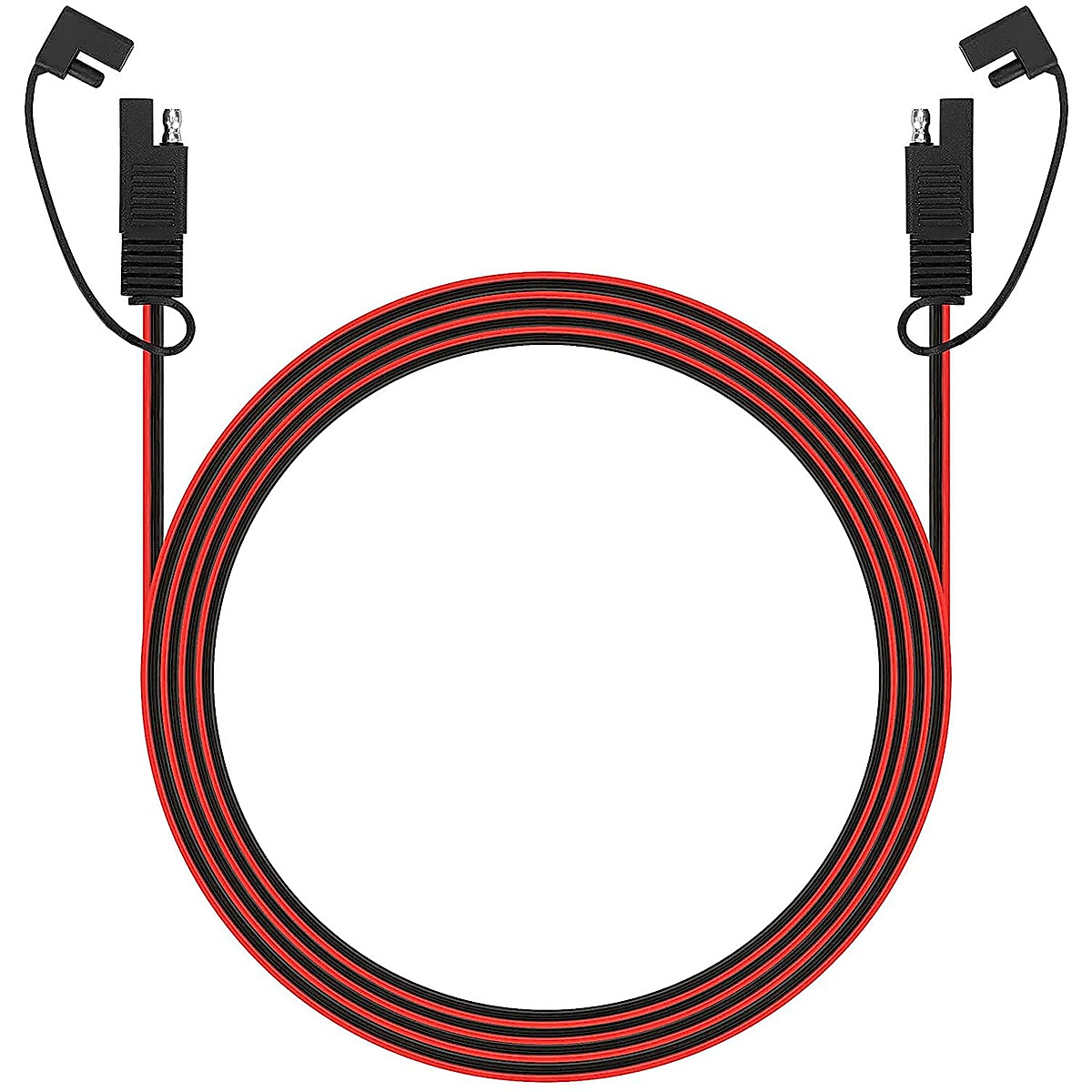 Halokny SAE Double Head with Dustproof and Waterproof Cover SAE Extension Cable, SAE Conversion Wirel 14AWG for SAE Plug of Automobile and Solar Panel (3Ft / 1M)