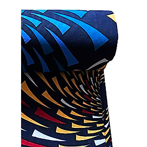 ADWAXDA African Ankara Kente Cloth Fabric by The Yard 6 Yards Cotton Wax Print African American Fabric for Party Dress (FC074)