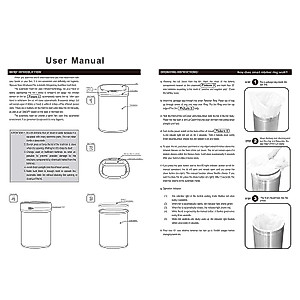 Hkeli 13 Gallon/50 Liter Garbage Can Automatic Trash Can Kitchen Trash Can Touch Free High Capacity Garbage Can with Lid Brushed Stainless Steel Waste Bin for Bathroom Bedroom Home Office, Red