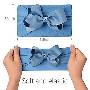 22 PCS Baby Girls Headbands Grosgrain Ribbon Big Hair Bows Elastic Soft Nylon Hairbands Accessories for Newborn Infant Toddler Kids Handmade