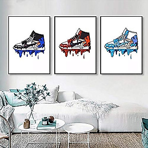 Home Decor Sneaker Michael Fashion 3 Piece AJ Shoes Air Painting Modular Pictures Prints Canvas Poster Nordic Style Wall Art for Living Room No Frame