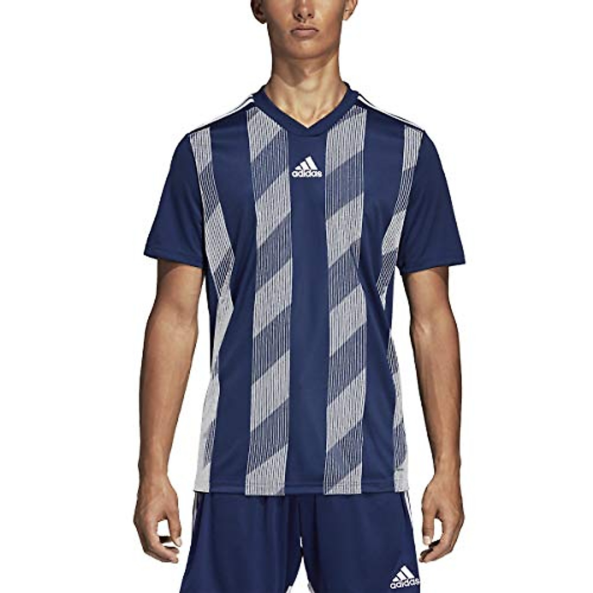 adidas unisex-youth Striped 19 Jersey Dark Blue/White X-Large