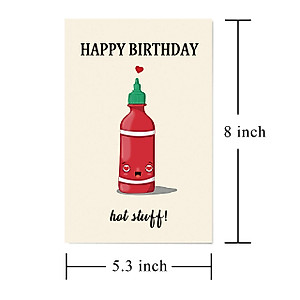 Happy Birthday Hot Stuff Birthday Card | Funny Birthday Card for Boyfriend Husband | Bday Greeting Card for Him Her